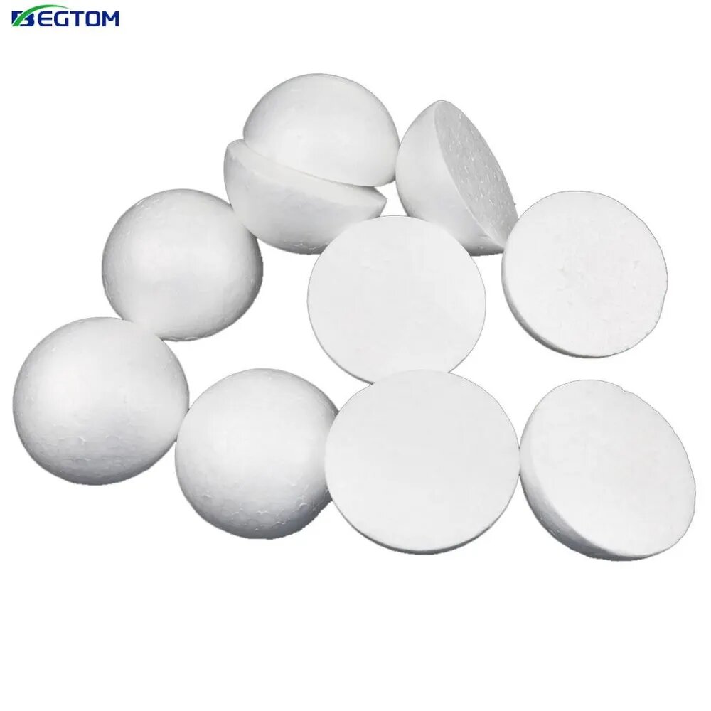 10шт 80мм Белых шариков из пенополистирола для моделирования поделок