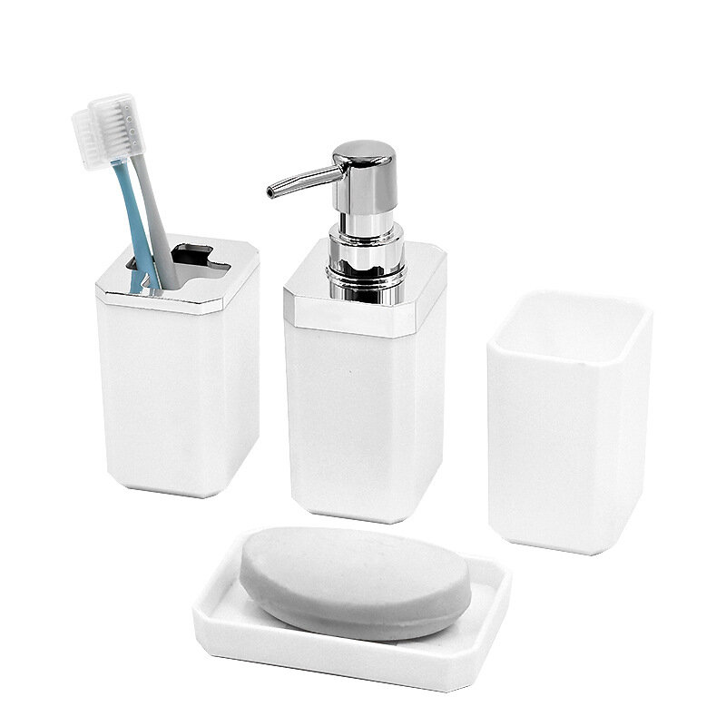 Имитация керамического набора для ванной, пятипредметный набор, принадлежности для ванной, легкая роскошь, стакан для полоскания рта, подставка для умывальника, декор, оптовая продажа