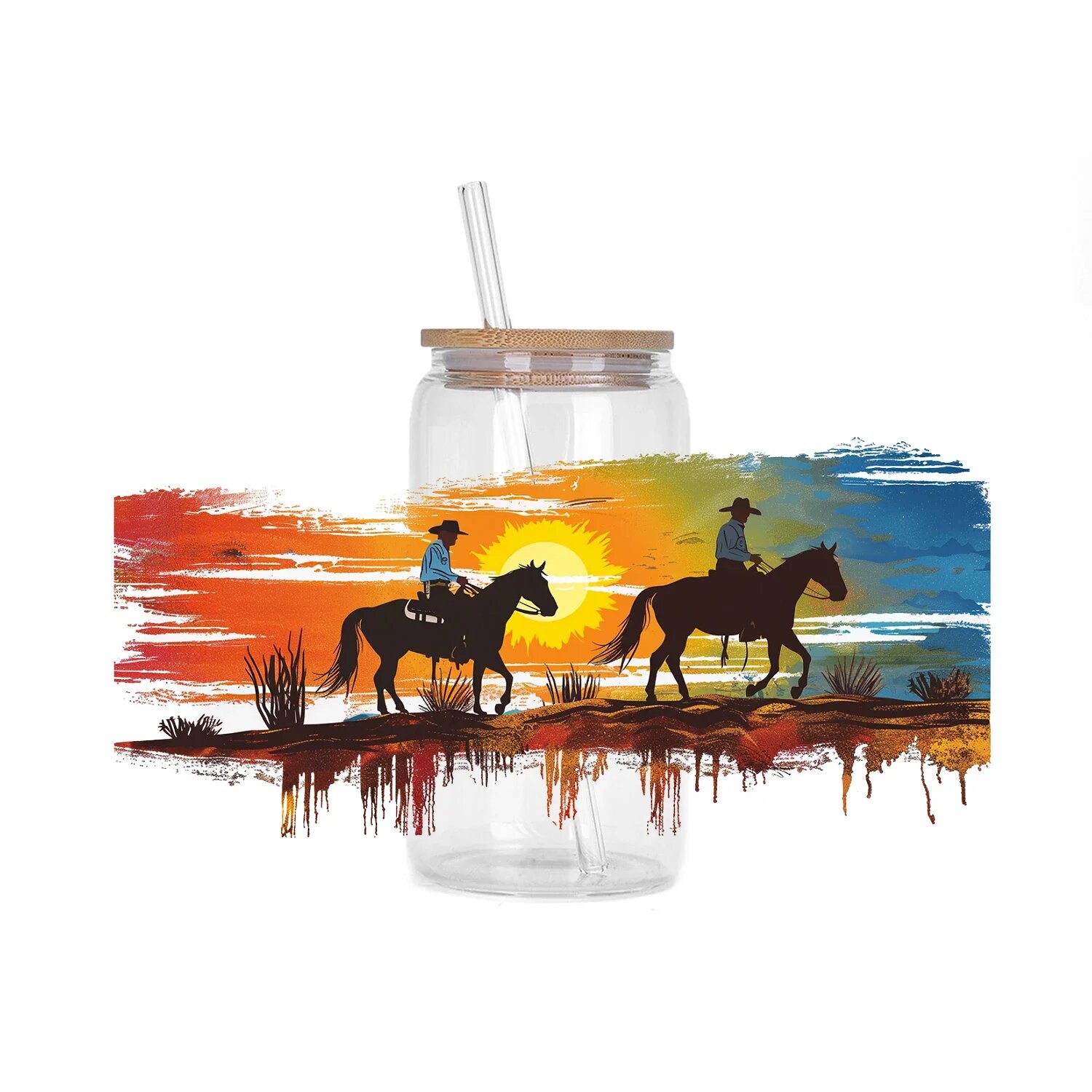 Крутая наклейка в стиле вестерн, ковбойского быка, черепа, вечерние наклейки «сделай сам», 3D transfers, наклейки на стакан uvdtf, 16 унций, обертывания чашек uv dtf