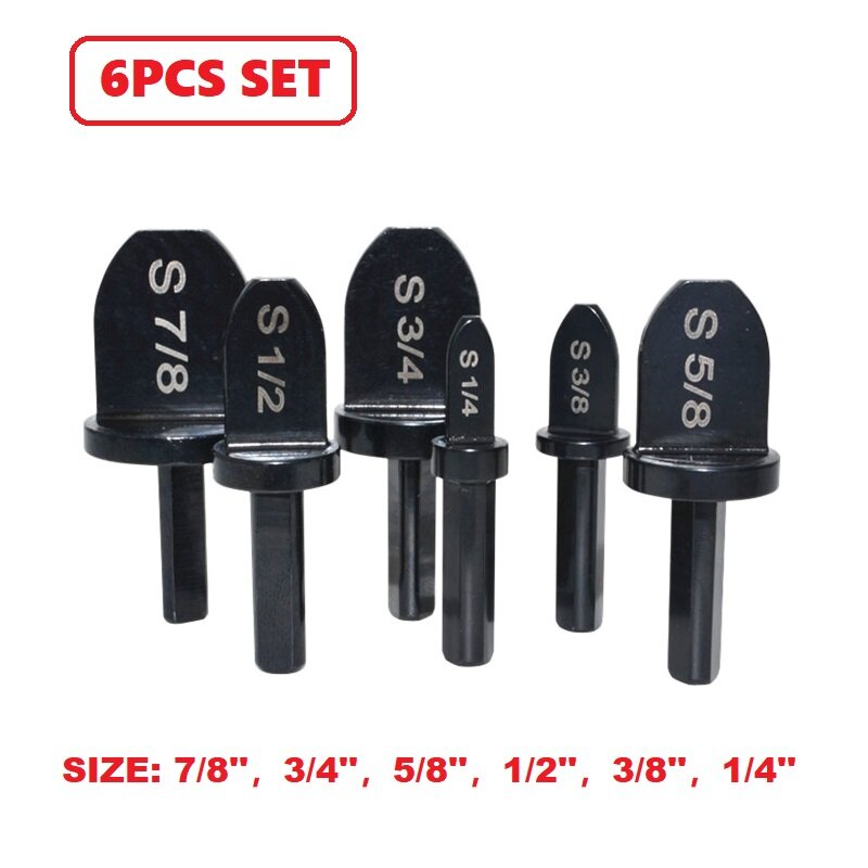 Набор из 6 инструментов для обжима медных трубок кондиционера, подходящих для труб диаметром 1/4, 3/8, 1/2, 5/8, 3/4, 7/8 дюйма.