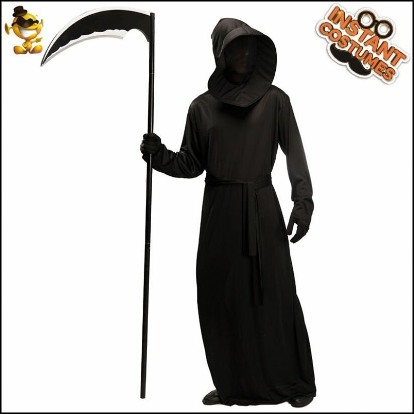 Эксклюзивный мужской костюм Смерти с косой для вечеринок и театральных постановок