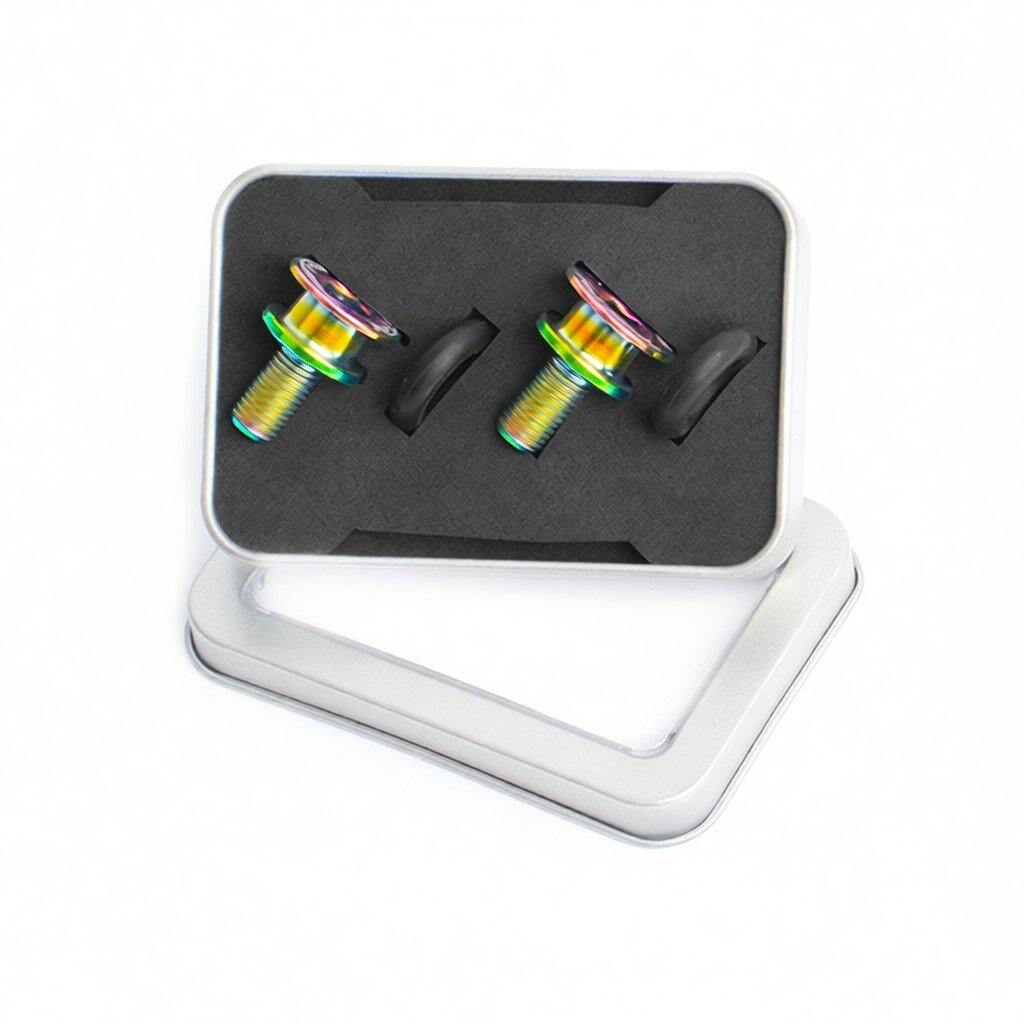 Болты для крестовины и вала педалей квадратного отверстия M8x15mm, гайки для велосипедной крестовины, 2 шт, с 2 уплотнительными кольцами, цвет: Многоцветный / Золотой / Черный, материал: Титановый сплав