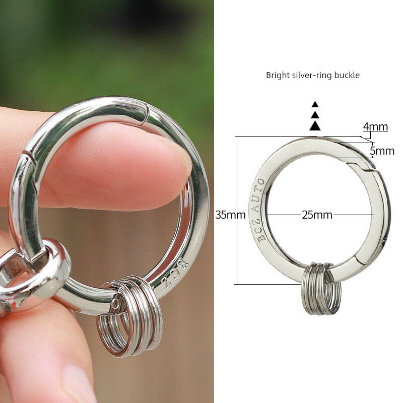 Кольцо для ключей из нержавеющей стали 316, чехол для ключей, вращающаяся кожаная полоска, гвоздь для мужчин и женщин,