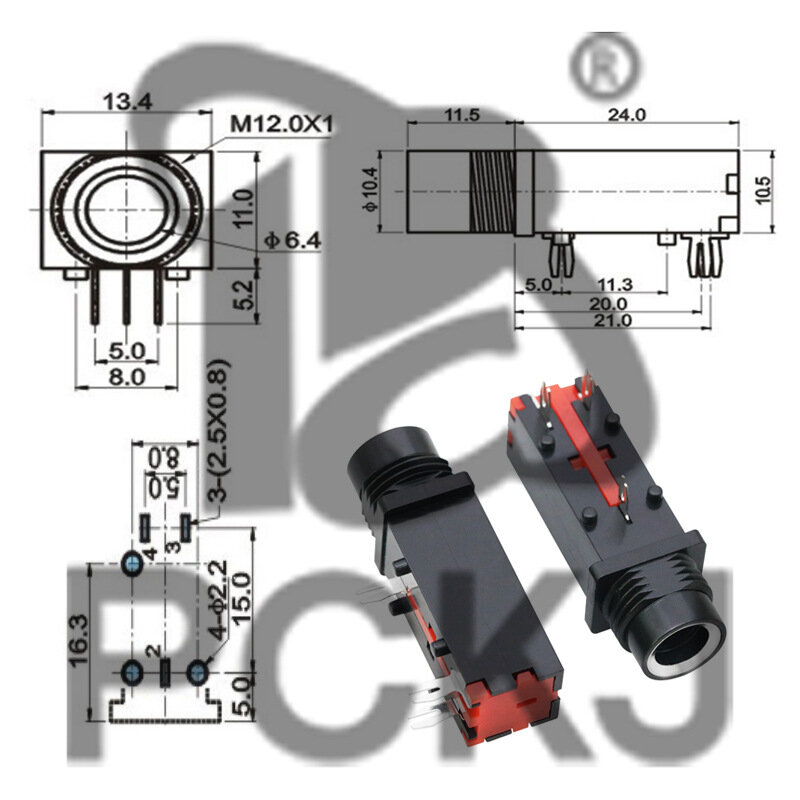 6.35 Аудио разъем разъем для наушников Монофокальный/двойной микрофон усилитель микрофона динамик разъем 6.35-308