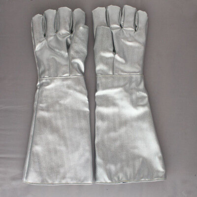 Теплоизоляционные перчатки из алюминиевой фольги для высоких температур 300℃-1000℃, антирадиационные, термостойкие, утолщенные арамидные перчатки для духовки