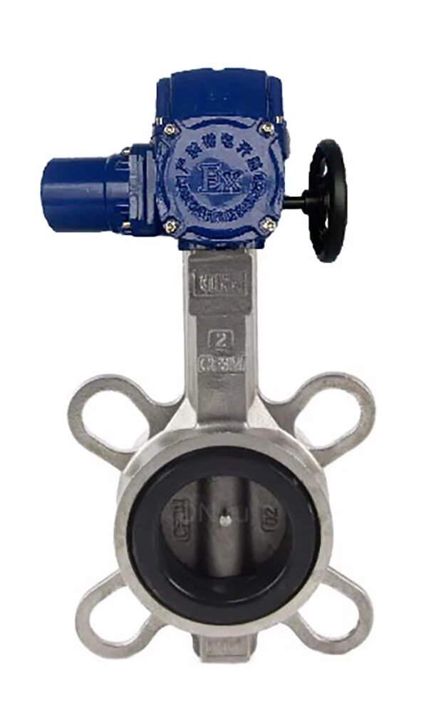 Затвор дисковый поворотный DN.ru 316L-316L-EPDM Ду50 Ру16, корпус - нержавеющая сталь 316L, диск - нержавеющая сталь 316L, уплотнение - EPDM, с 1/4-оборотным электроприводом DN.RU QT-W (M) EX-010 220В