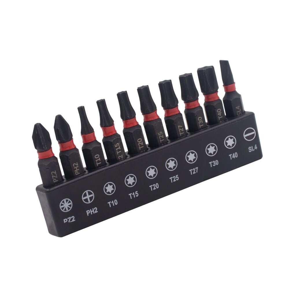 Набор бит из легированной стали, 10 шт.