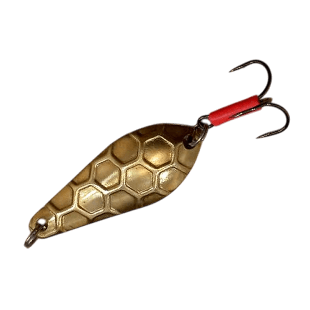 Блесна колеблющаяся Атом 2 СССР соты латунь - размер 6.6 см (тол. 1.5 мм)