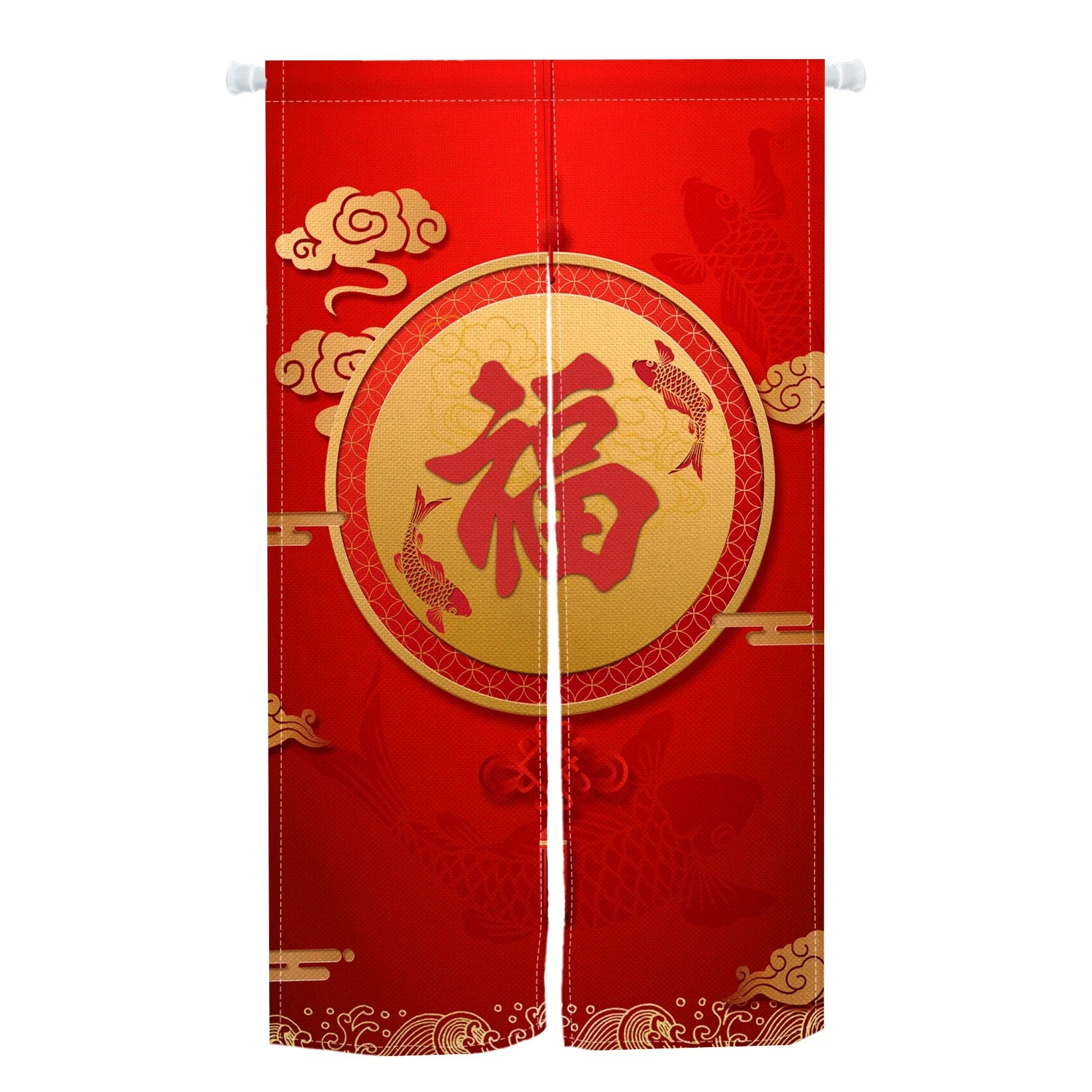 Красная тканевая китайская дверная занавеска Noren 70x150cm, 2508493819