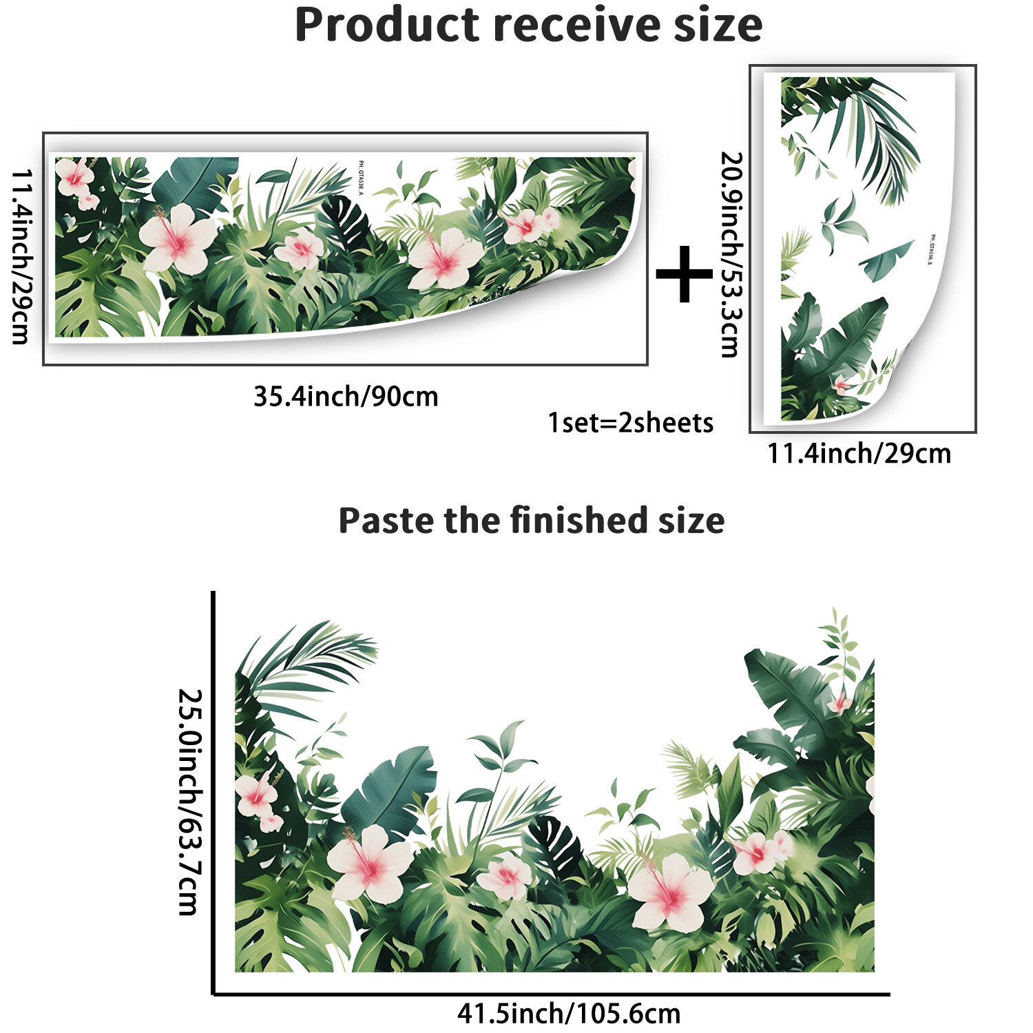 Трансграничная амазония внешней торговли растения серии цветы листья банановые листья черепаха спина листья наклейки на