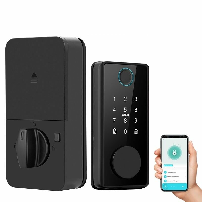 Электронный дверной замок, открываемый с помощью приложения Tuya Smart, с возможностью дистанционного управления.