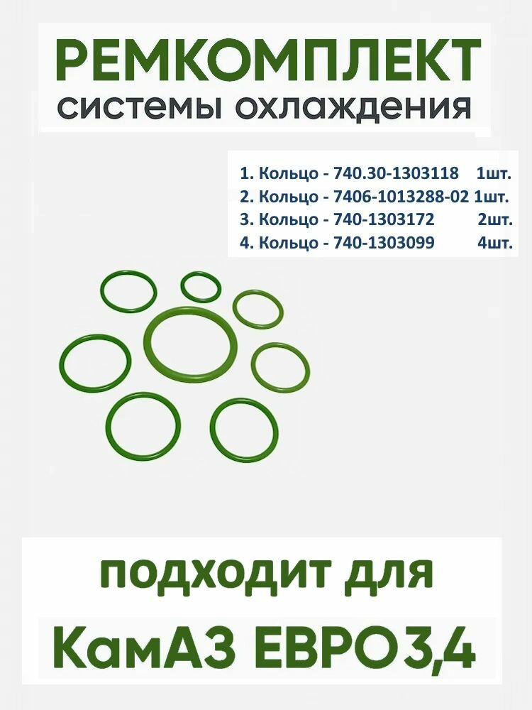 Ремкомплект Системы охлаждения Евро - 3,4 подходит для КАМАЗ (4н. 8д.)з