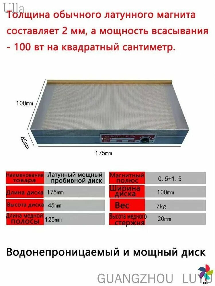 Плита магнитная 100х175 магнитный стол для станка