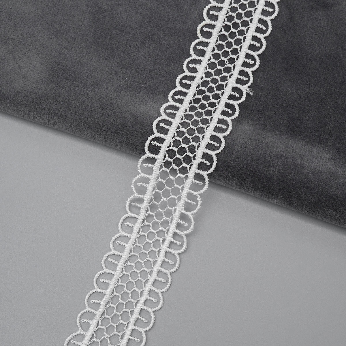 3Al185 Кружево для рукоделия гипюр 2см*13,72м (белый), 13.72 м