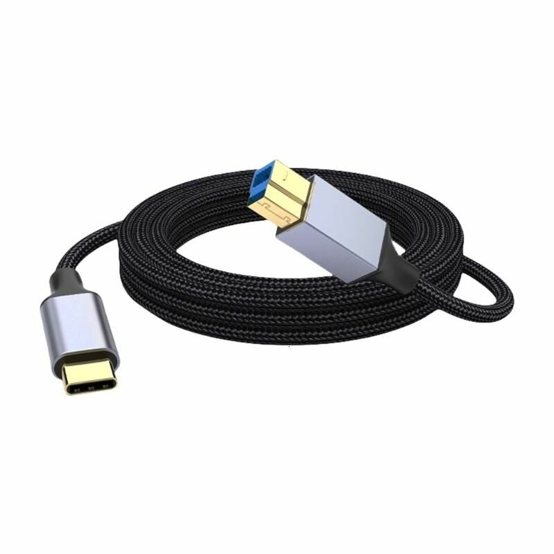 Кабель USB 3.0 Type B To C с экранированной нейлоновой оплеткой, надежная передача данных 5 Гбит/с, - 1,5 метра