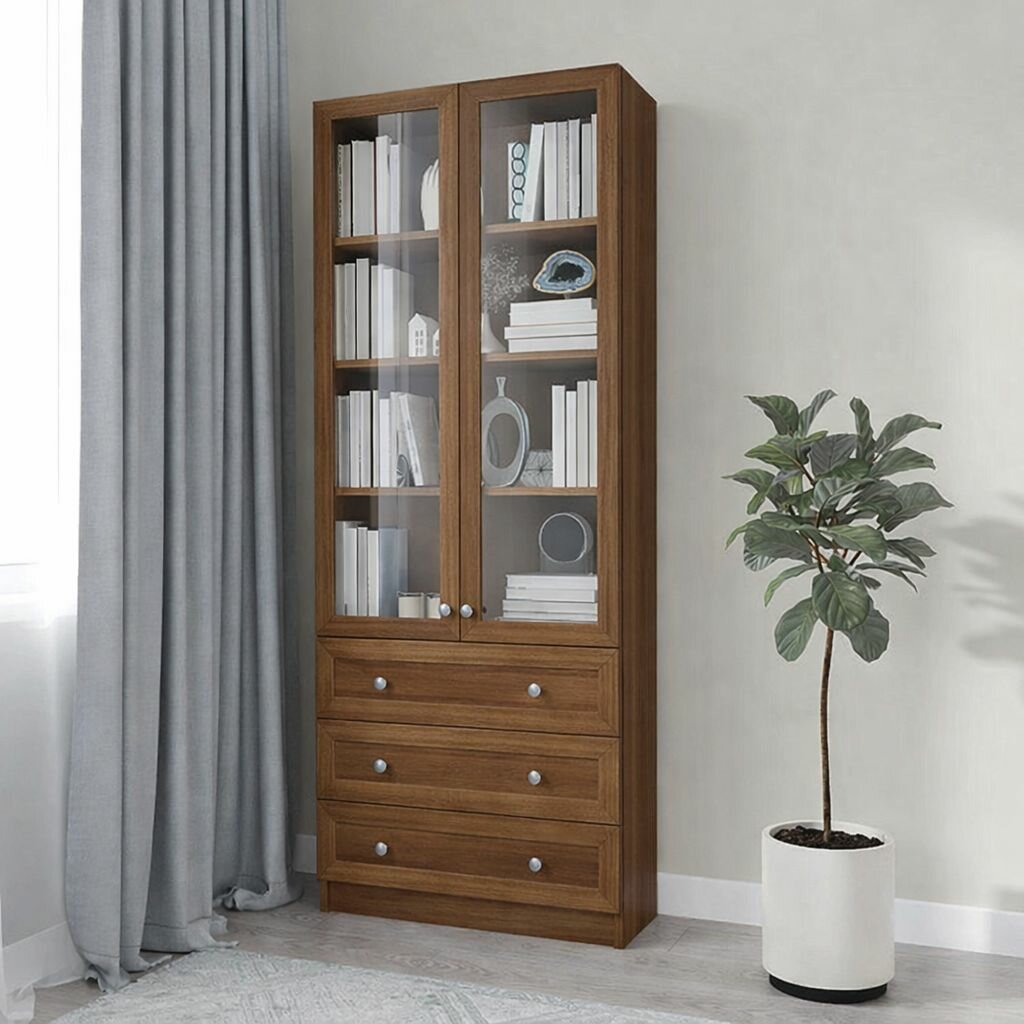 Стеллаж Билли 39, размер 80х30х202, цвет орех экко