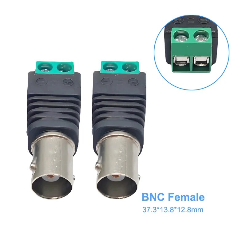 BNC Female разъем для видеонаблюдения, 2 шт