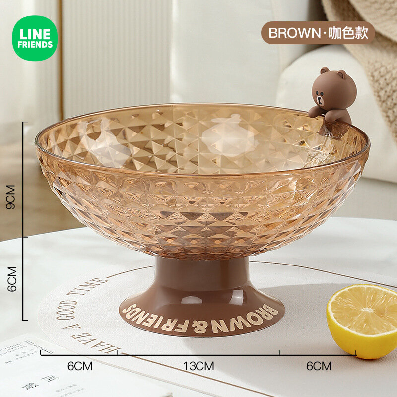 Фруктовая тарелка LINE FRIENDS, высококачественная тарелка в стиле люкс для закусок, конфет, десертов и сухофруктов, высокая тарелка