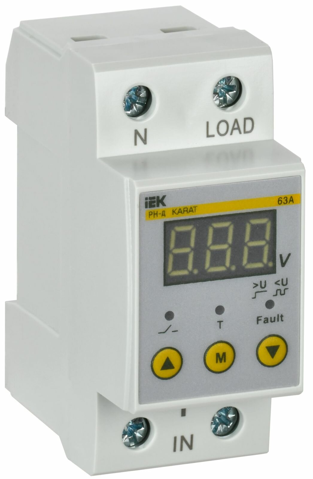 Реле напряжения IEK РН-д, однофазное, ширина 36 мм, номинальный ток 63А