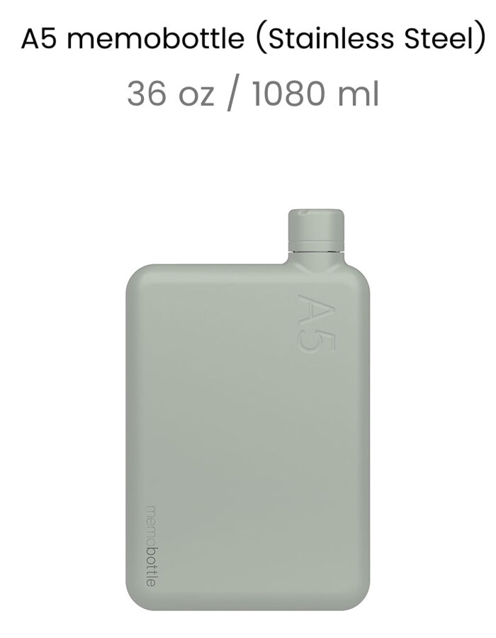 Бутылка из нержавеющей стали Memobottle A5, зеленый