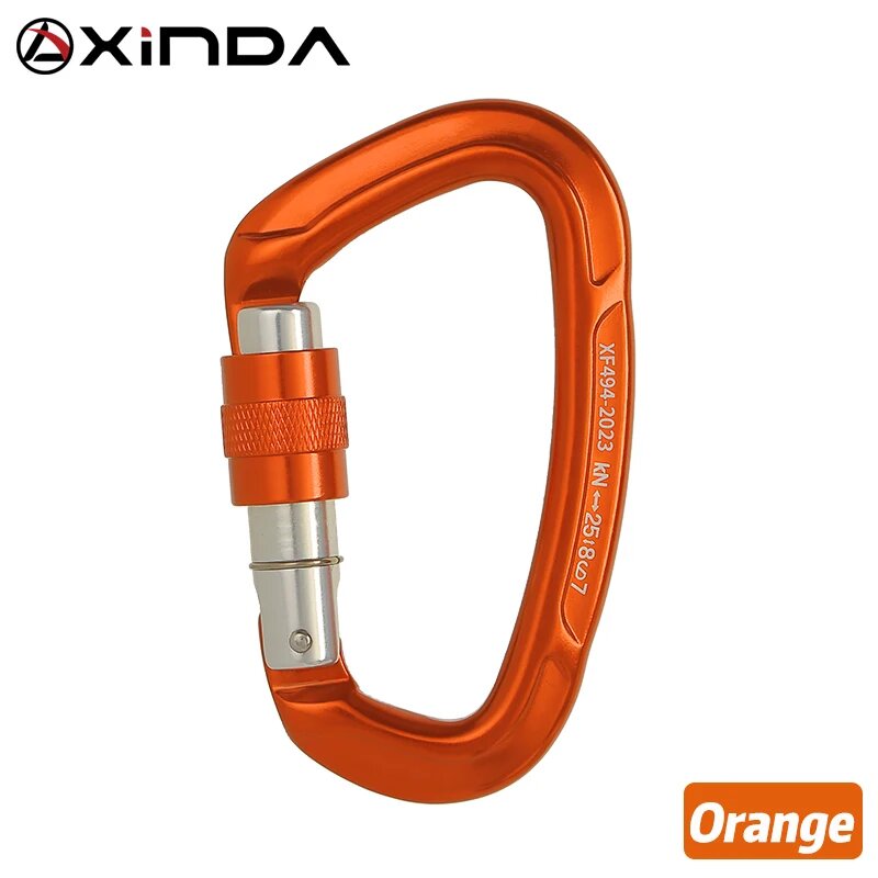 XINDA Профессиональный открытый карабин для скалолазания 25kN красный Оранжевый, Orange