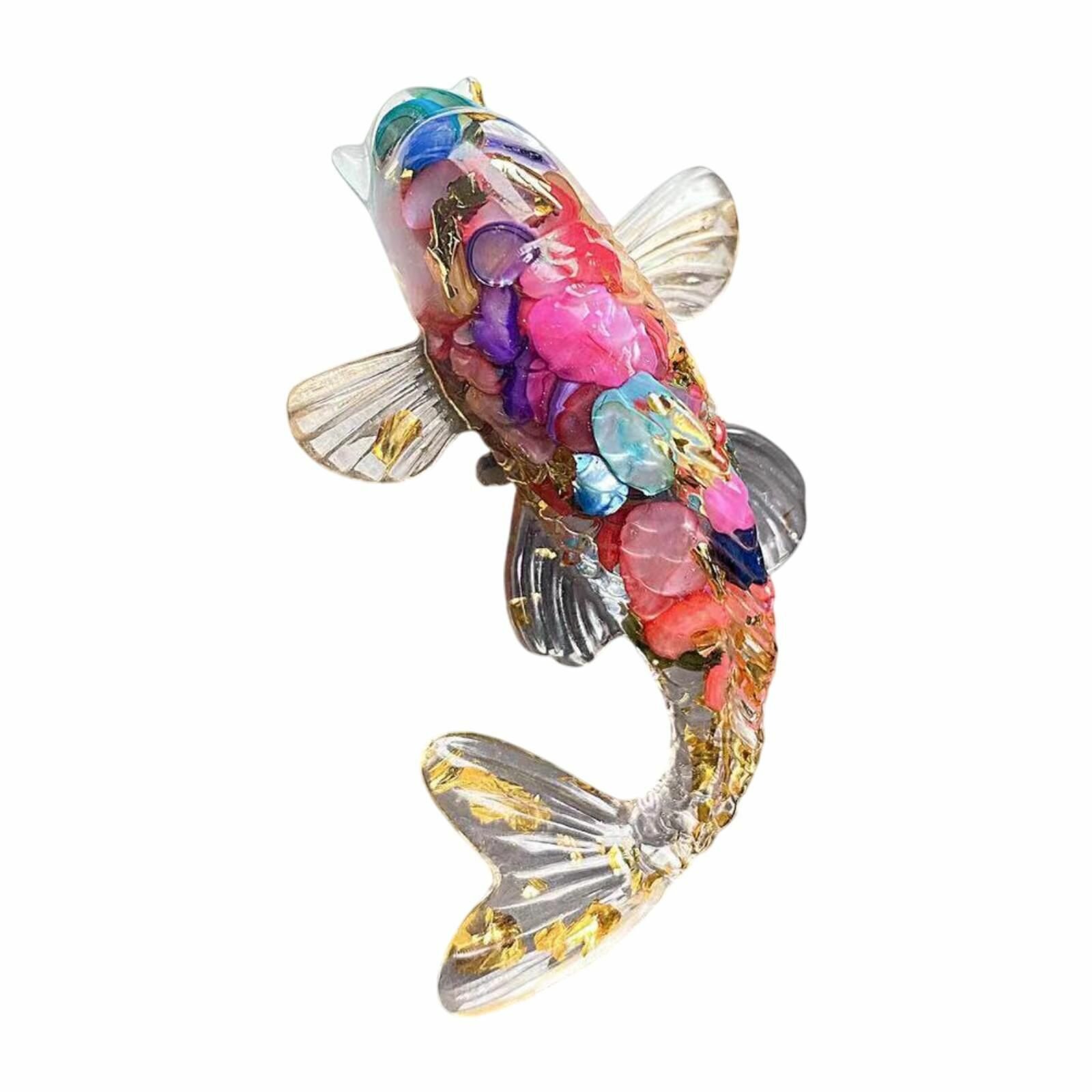 Стеклянная статуэтка карпа кои, 6 см, украшение для автомобиля, для дома и офиса, подарок на свадьбу