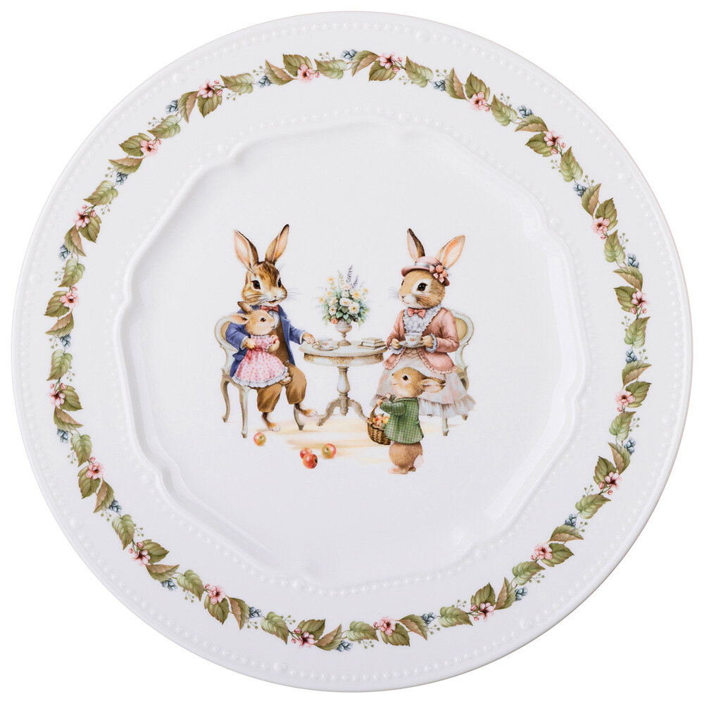 Тарелка обеденная lefard rabbits family 25,5 см KSG-425-283