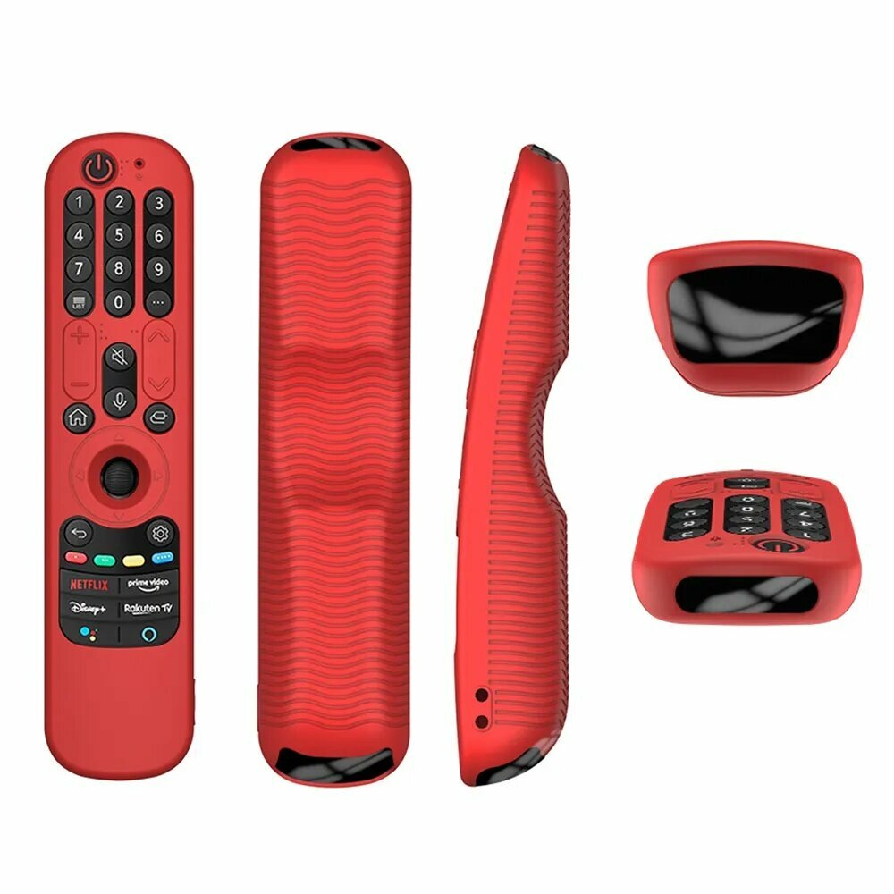 Чехол для пульта LG AN-MR21/22/23/24, силиконовый, полная защита, красный