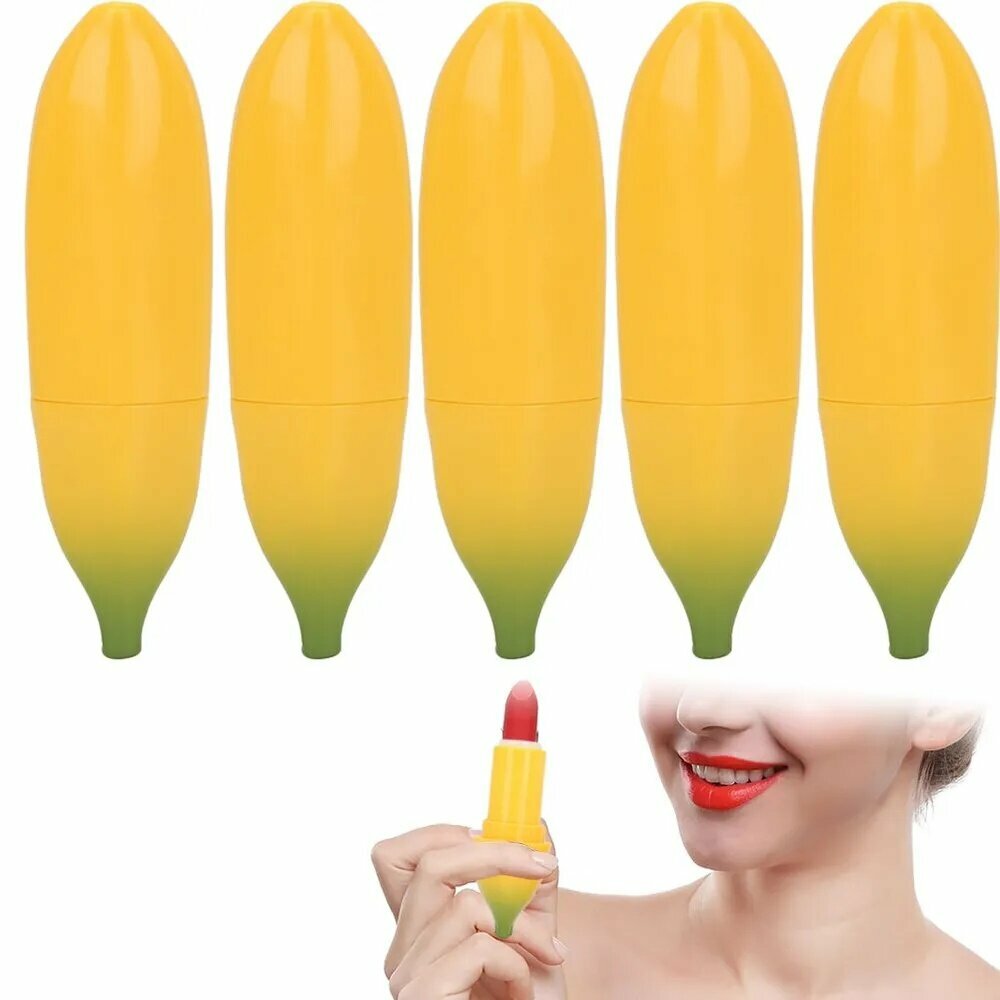 5 шт, пустой тюбик для губной помады в форме банана, флакон для бальзама для губ, контейнер, внутренний диаметр 12,1 мм