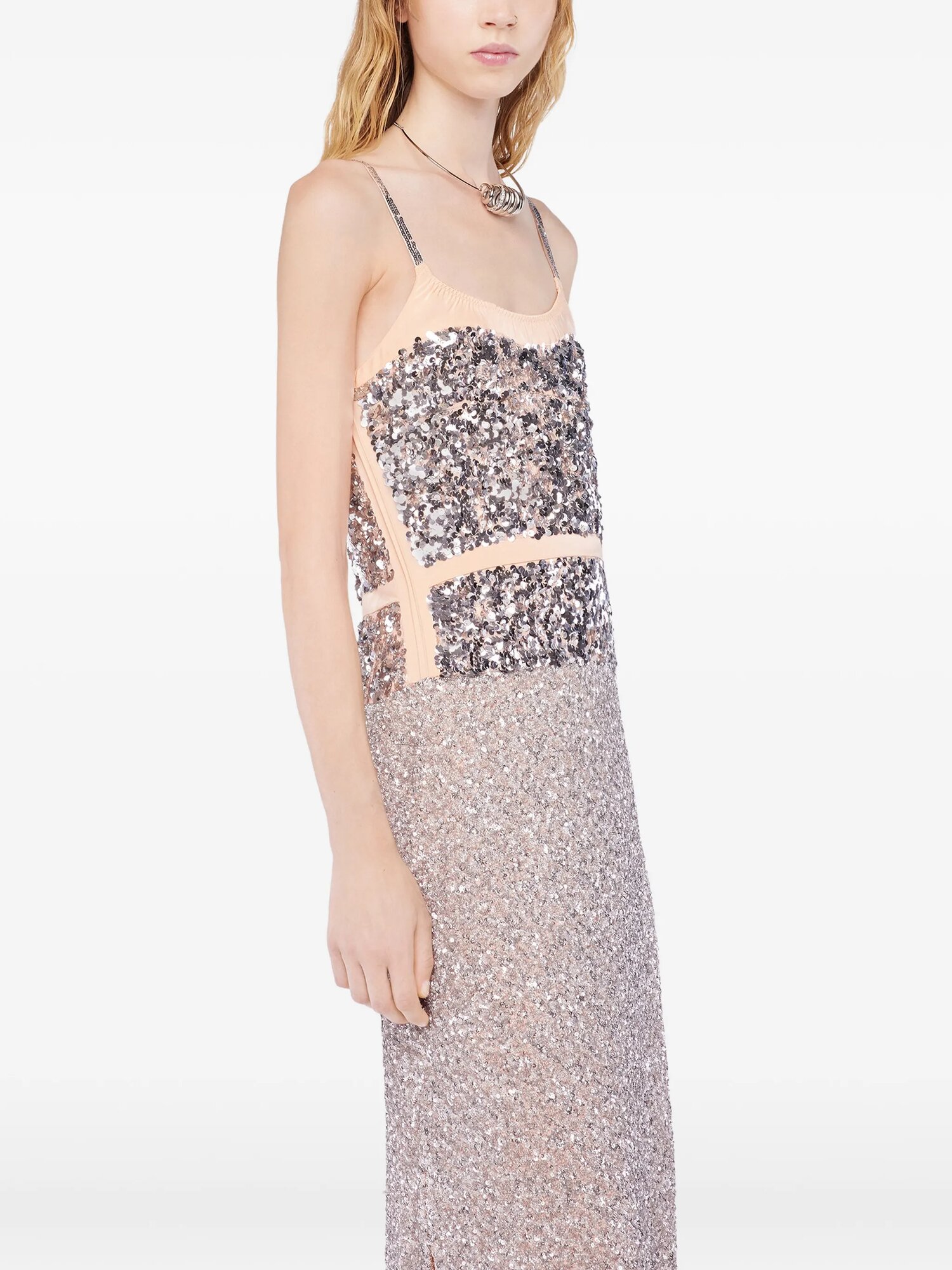 Платье rabanne Sequin-embellished strap dress, размер 38, разноцветный — фото 1