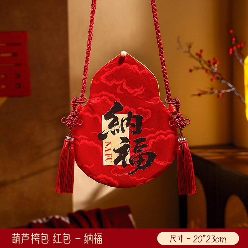 2026 Новогодние тканевые красные конверты, креативные кроссбоди, красные пакеты, год лошади, новогодние детские красные конверты