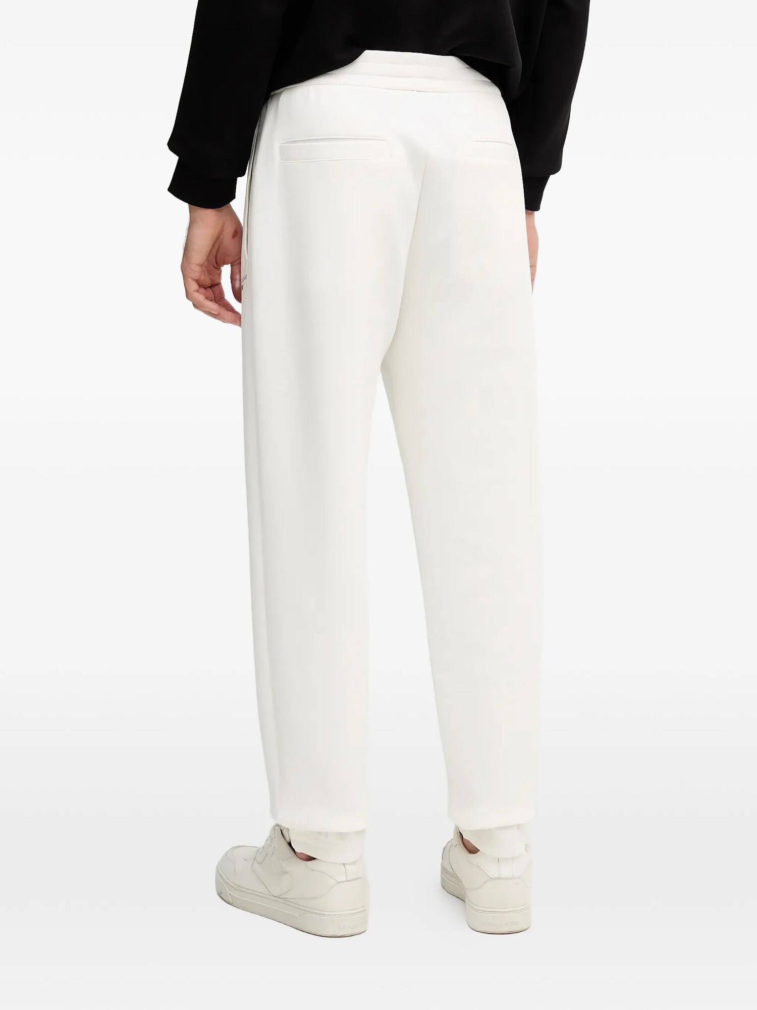 Брюки Armani Exchange Logo-detail track pants, размер 52, бежевый/белый — фото 1