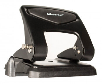 Дырокол Silwerhof Vis макс:35лист. металл отв:2 с линейкой черный