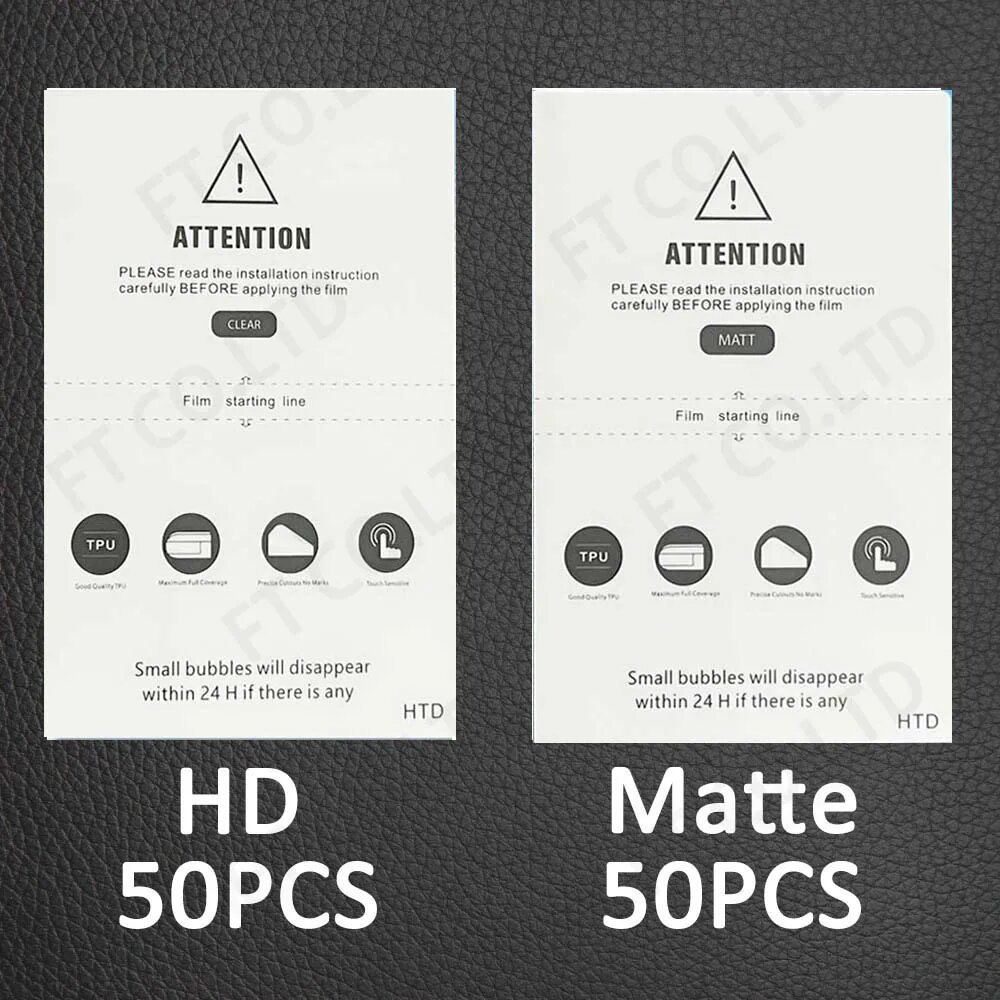 ТПУ Матовая противоскользящая Гидрогелевая пленка HD Прозрачная зеркальная защитная пленка задняя наклейка для пленочного плоттера 50pc HD 50pc Matte