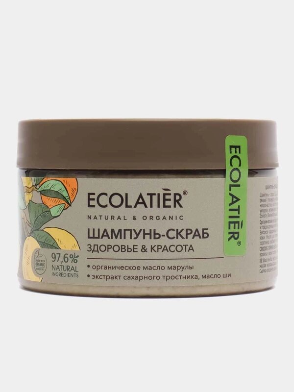 Шампунь-скраб для волос и кожи головы Здоровье и Красота Ecolatier Green 300 г