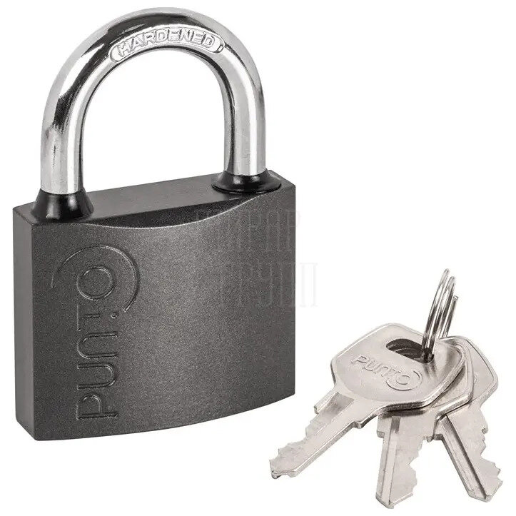 Замок Punto (Пунто) навесной PK-0132 3 key англ. ключ. никель