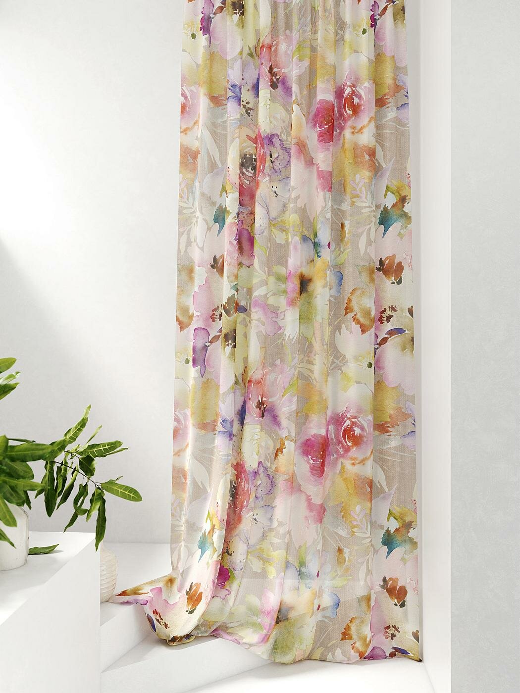 Штора для спальни и гостиной готовая 150x260 см с рисунком (589011-260)