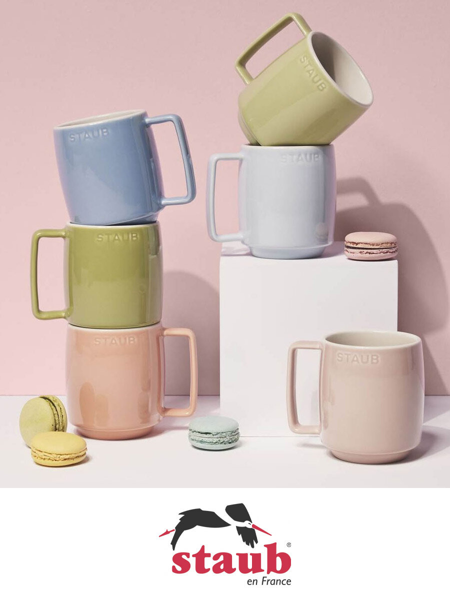 Набор керамических кружек Staub 350 мл, 6 шт, разноцветные, Франция