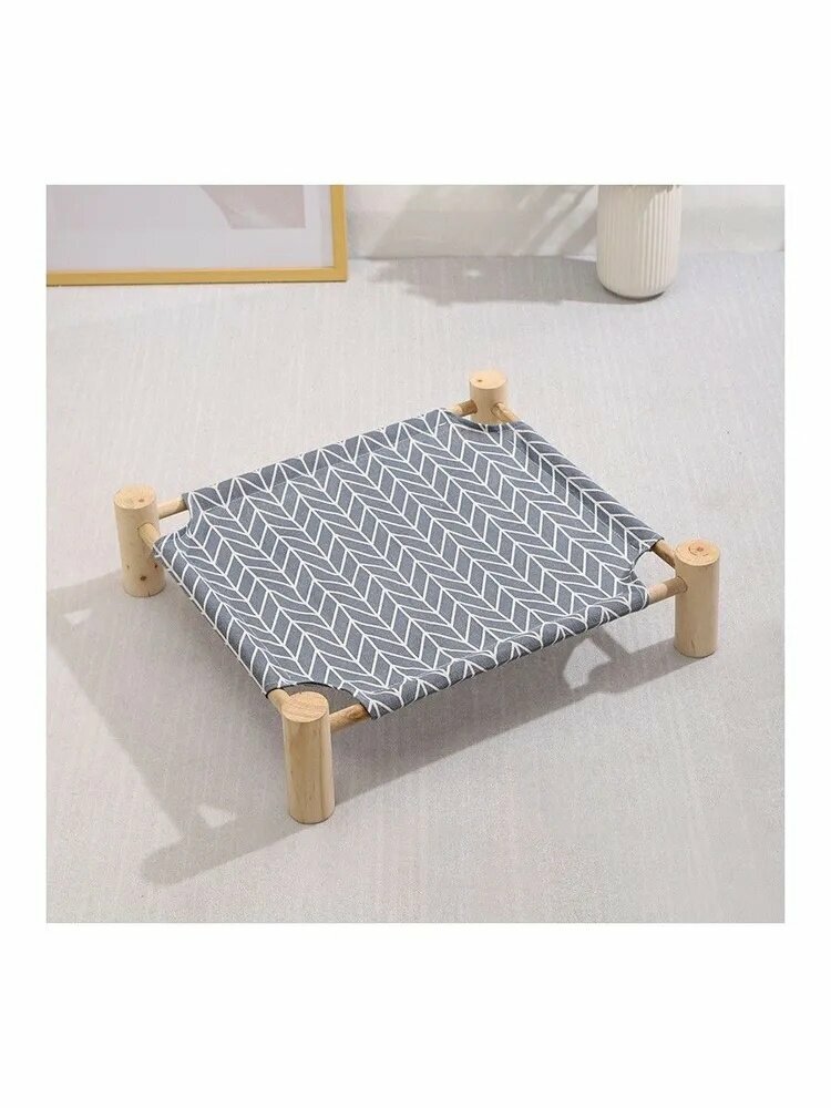 Маленькая собачья кроватка с съемной washable подушкой из дерева, стиль B