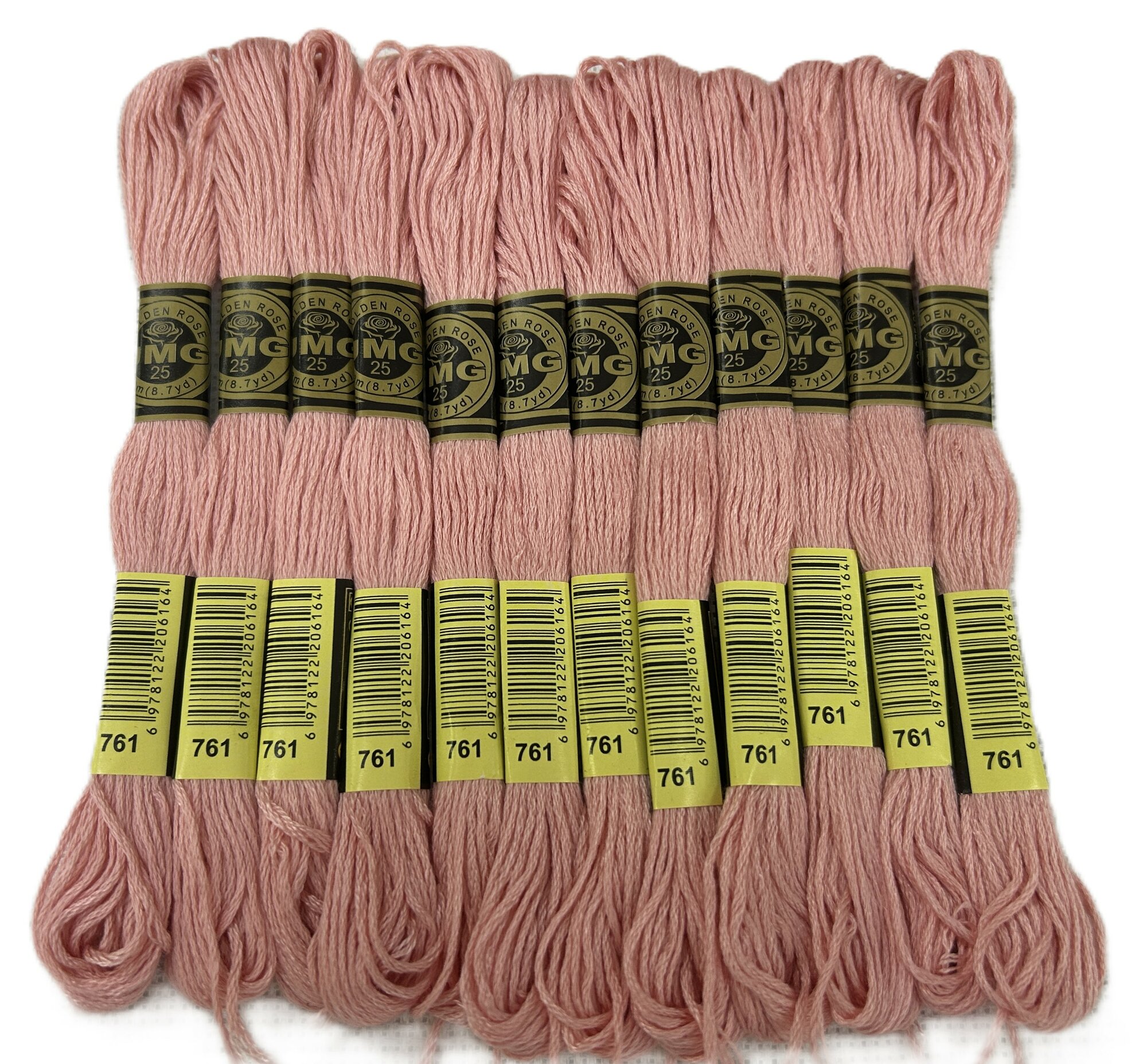 Нитки для вышивания JMC мулине (150-3866) 100% полиэфир 12 штук x 8 м