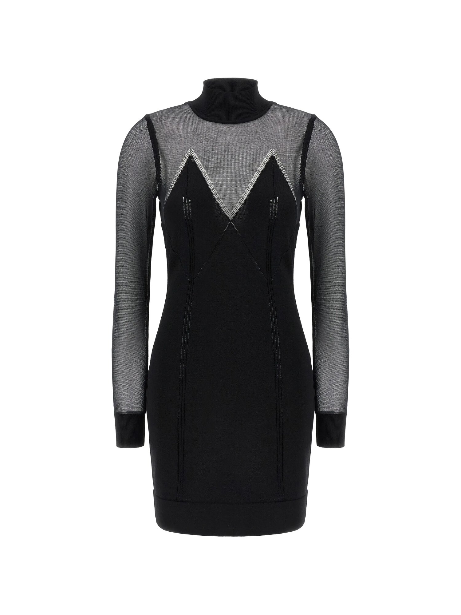 Платье High-neck long-sleeves mini dress