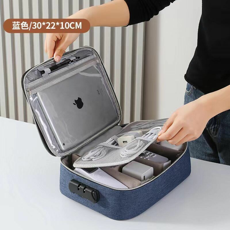 Большая емкость, трехслойное хранение, многофункциональный водонепроницаемый органайзер для кабелей, наушников, косметики, портативный пылезащитный органайзер