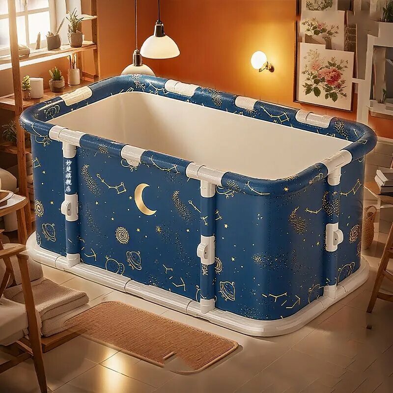 Подходит для домашнего использования, отдельно стоящая ванна, складное ведро для ванны, extra large портативная складная ванна, не требует установки, пластиковая рамка ванны