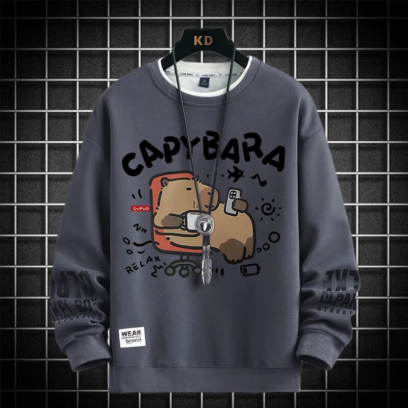 Мужские толстовки Harajuku хаки 4XL, Серый, серый