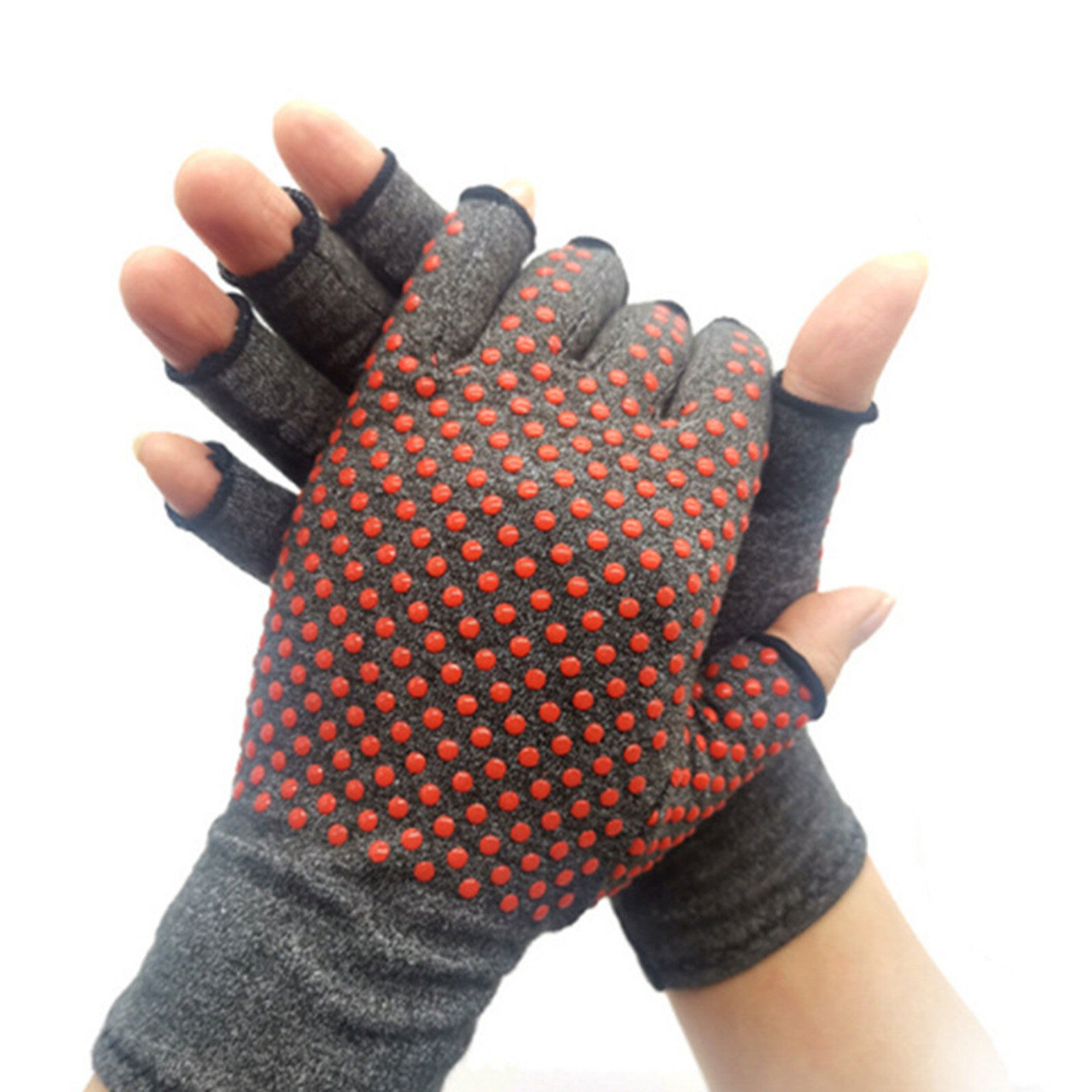 Компрессионные перчатки с поддержкой запястья, против артрита и ревматизма, для снятия болей в руках, для тренировок и упражнений, серые, размеры S, M, L, комплект из 1 пары, материал хлопок + полиэстер + спандекс