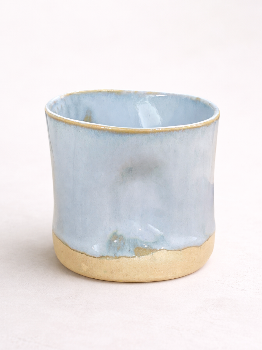 Стакан ручной работы, голубой, керамика, 400 мл