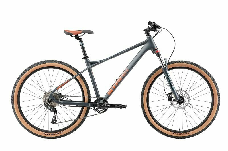 Велосипед Stark'25 Hunter 27.3 HD (Рама L/19", антрацит матовый/оранжевый металлик)