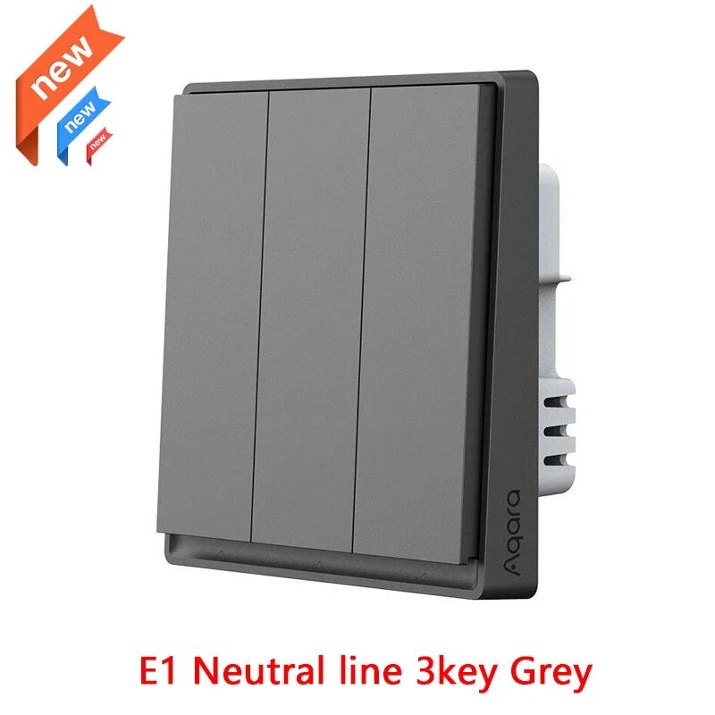 Aqara E1 3-клавишный умный переключатель Zigbee NEW-E1 3key gery