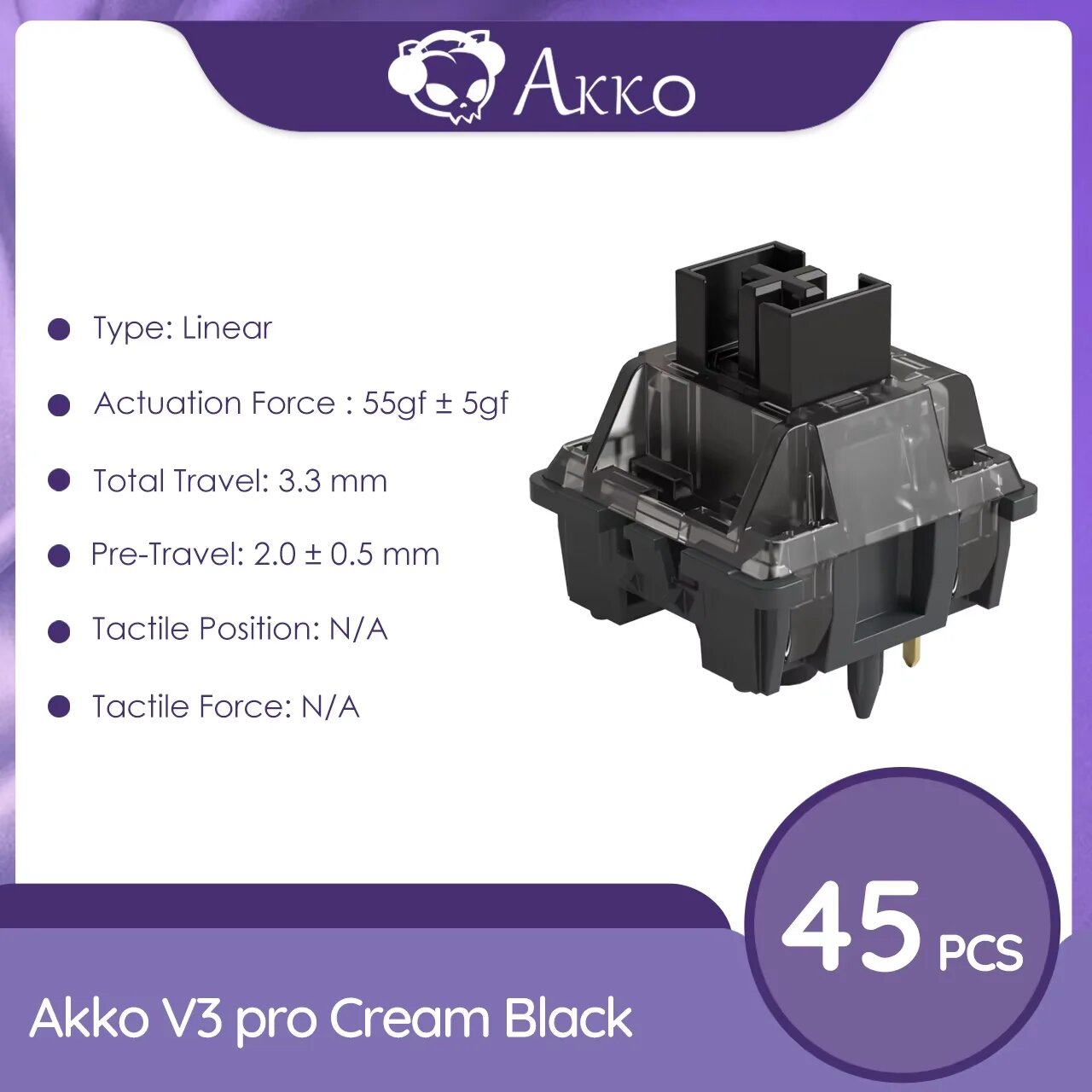 Акко V3 Pro Cream Black линейные переключатели (45шт)