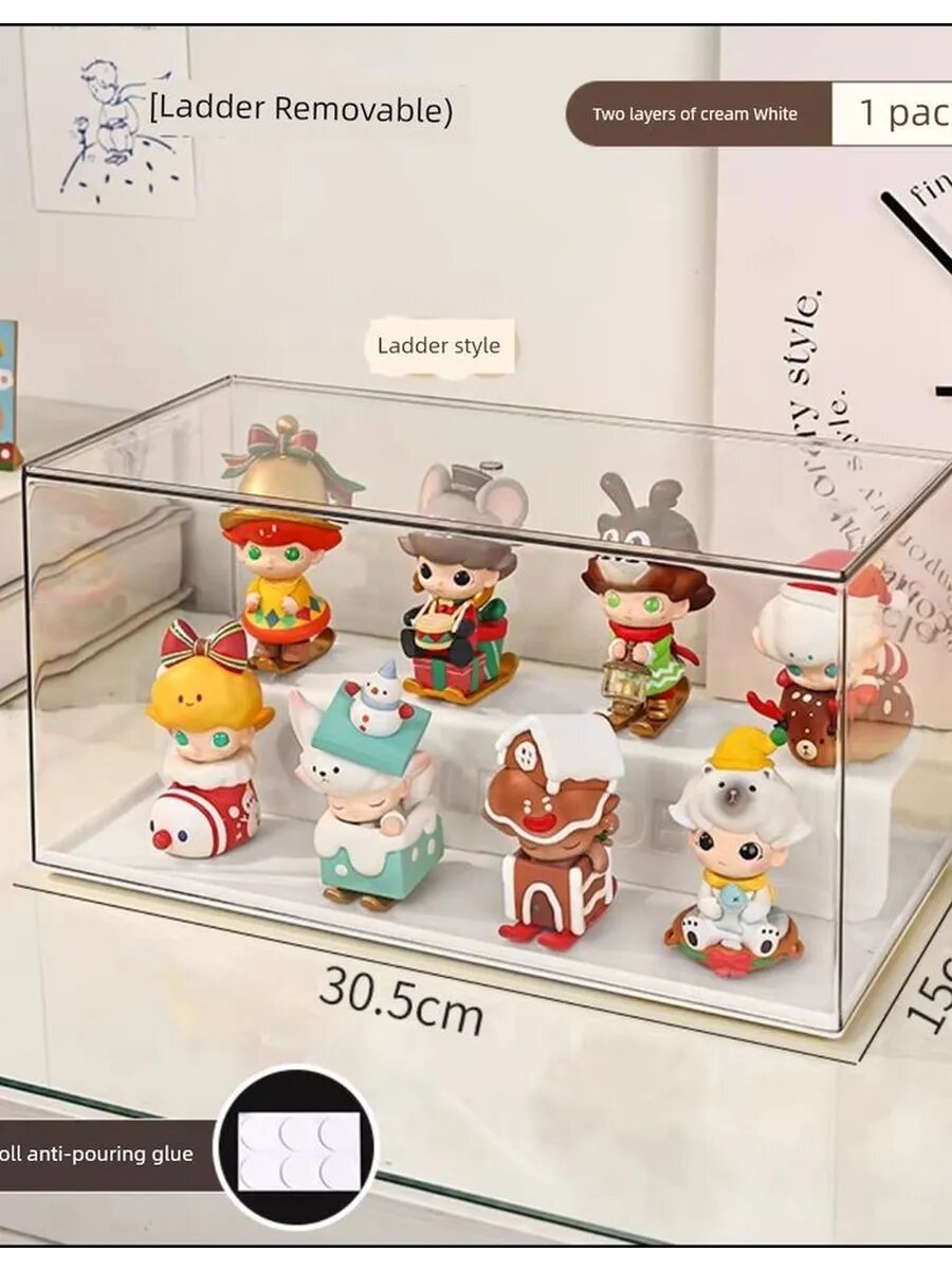 Шкаф-витрина акрил, белый,2 яруса,1 шт, клей, лестница